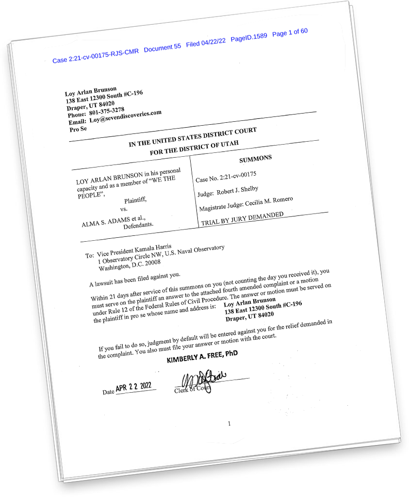 Kamala Harris - Summons and Complaint – 7discoveries